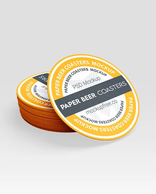 Paper Beer Coasters Mockup Free Download | Resource Boy