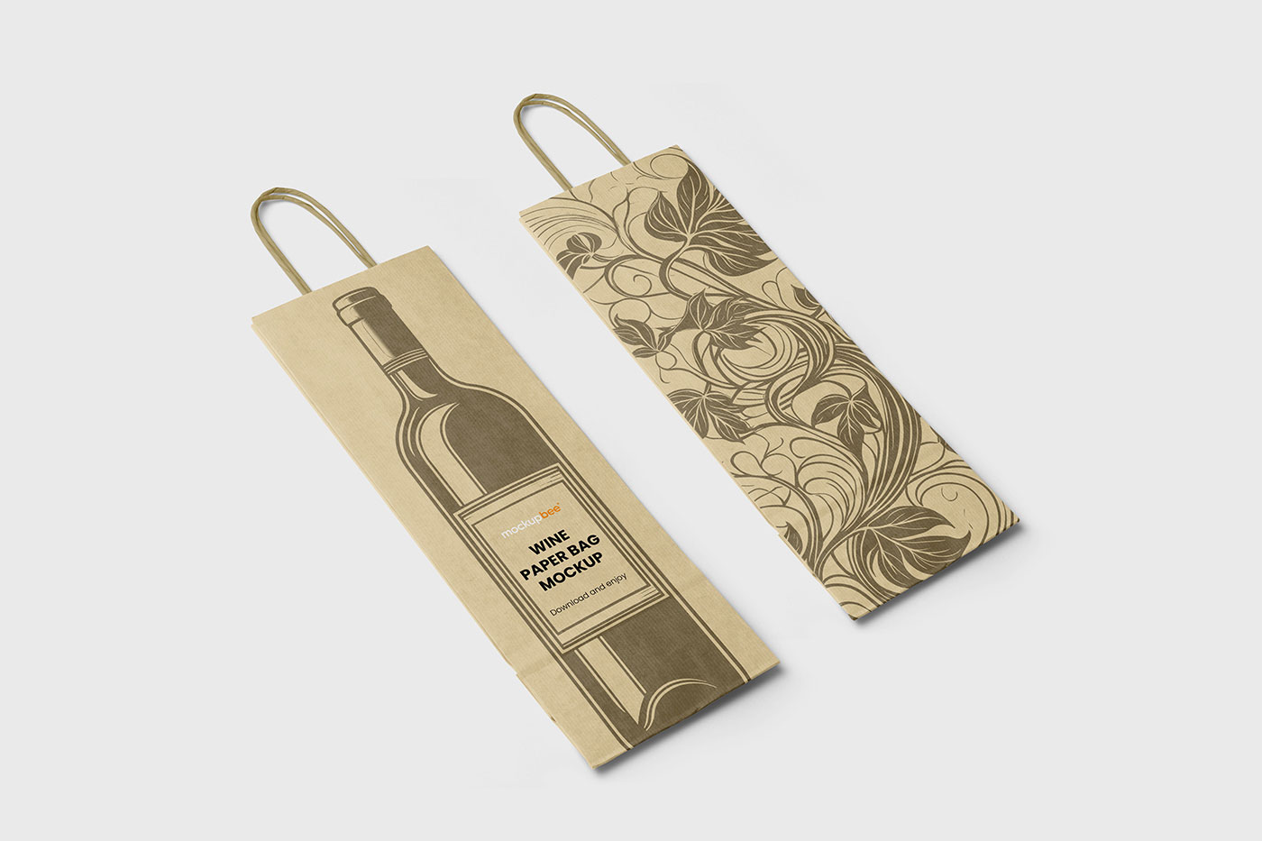 Perspective Wine Paper Bag Mockup Free Download | Resource Boy