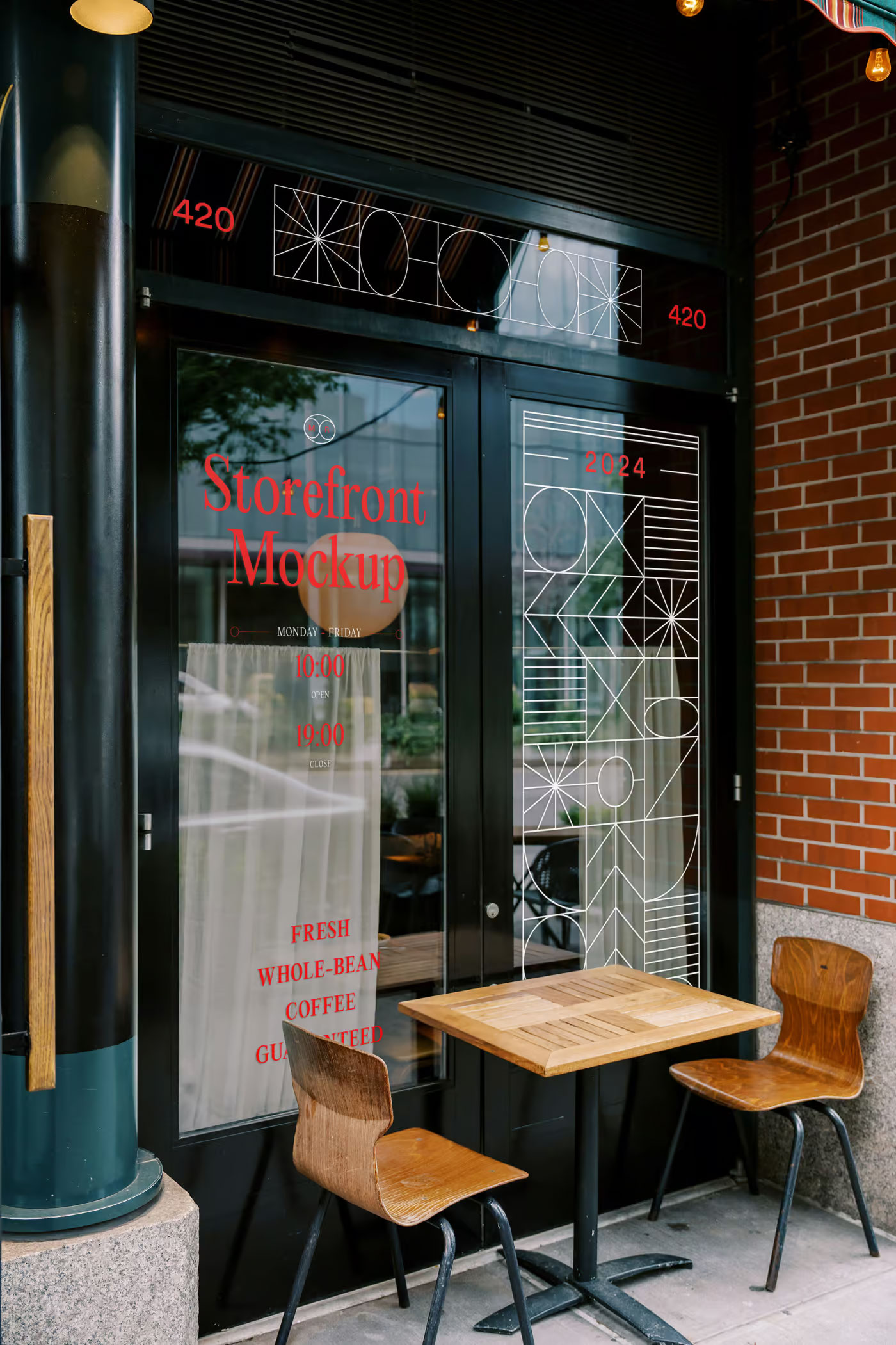 Restaurant Window Mockup Free Download | Resource Boy
