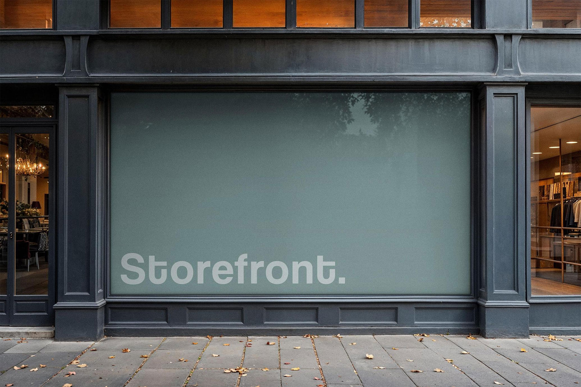 Storefront Window Banner Mockup Free Download | Resource Boy