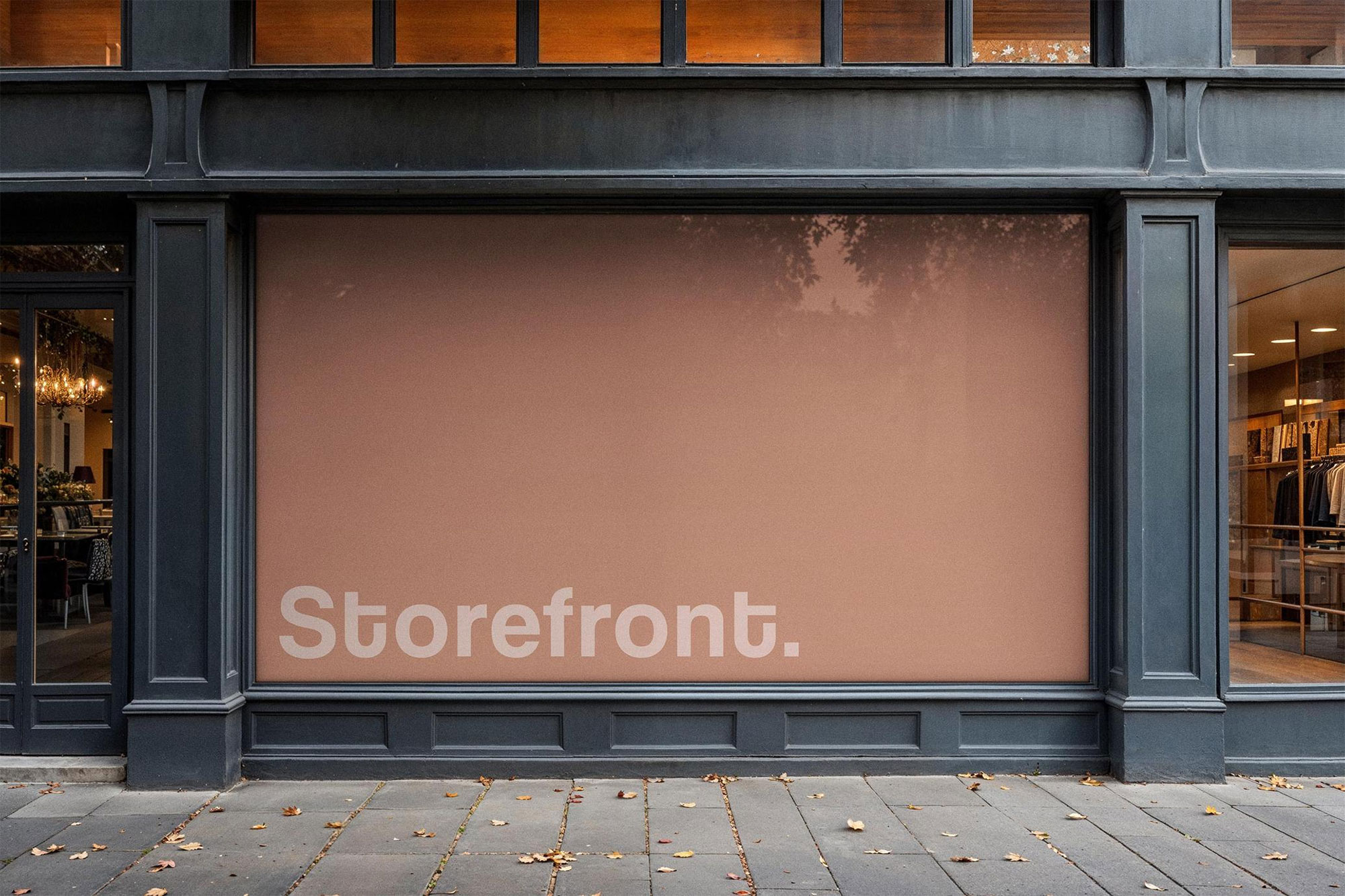 Storefront Window Banner Mockup Free Download | Resource Boy