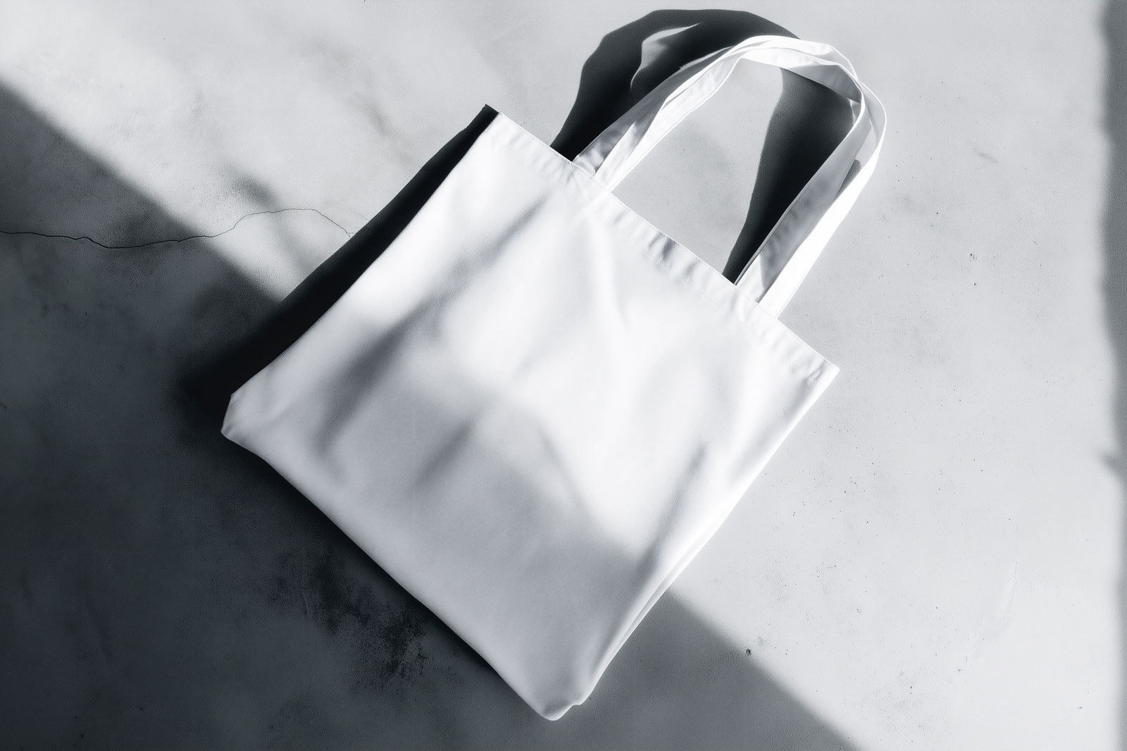 Tote Bag Mockup on Concrete Floor Free Download | Resource Boy