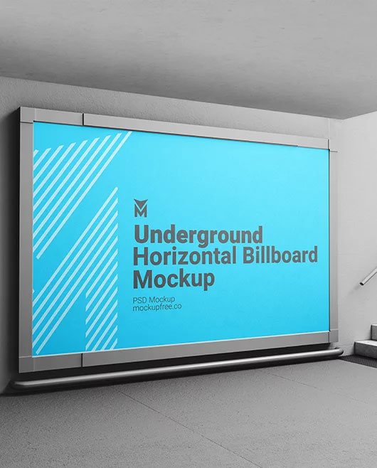 Underground Horizontal Billboard Mockup Free Download | Resource Boy