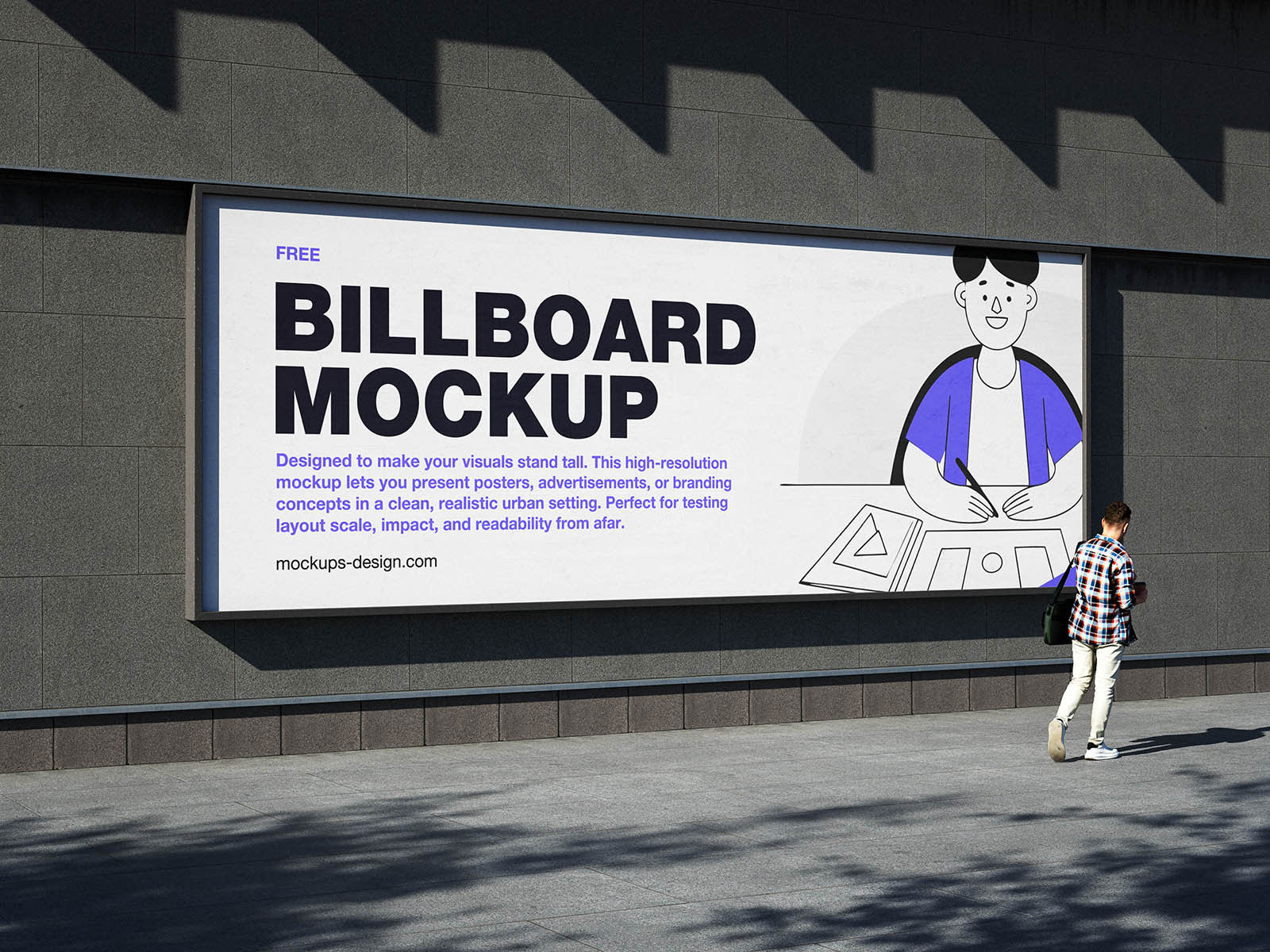 Wide Billboard Mockup Free Download | Resource Boy