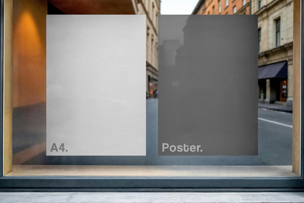 Window A4 Posters Mockup Free Download | Resource Boy
