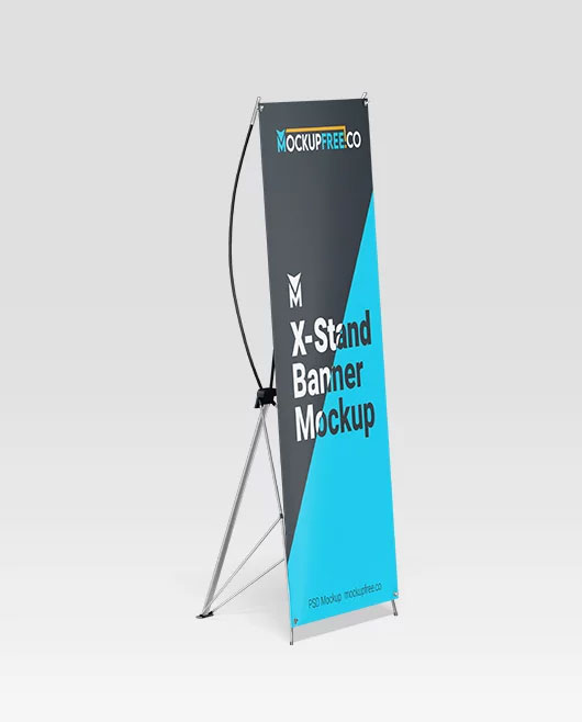 X Stand Banner Mockups Free Download | Resource Boy