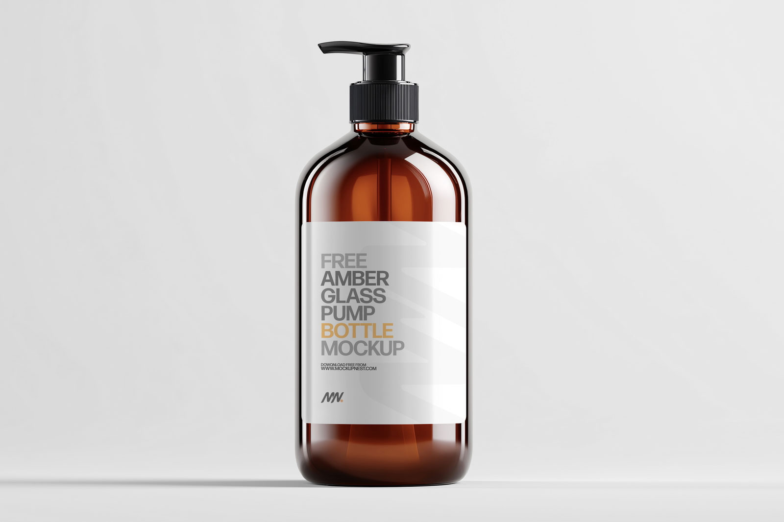 Amber Cosmetic Bottle Mockup in Studio Light Free Download | Resource Boy