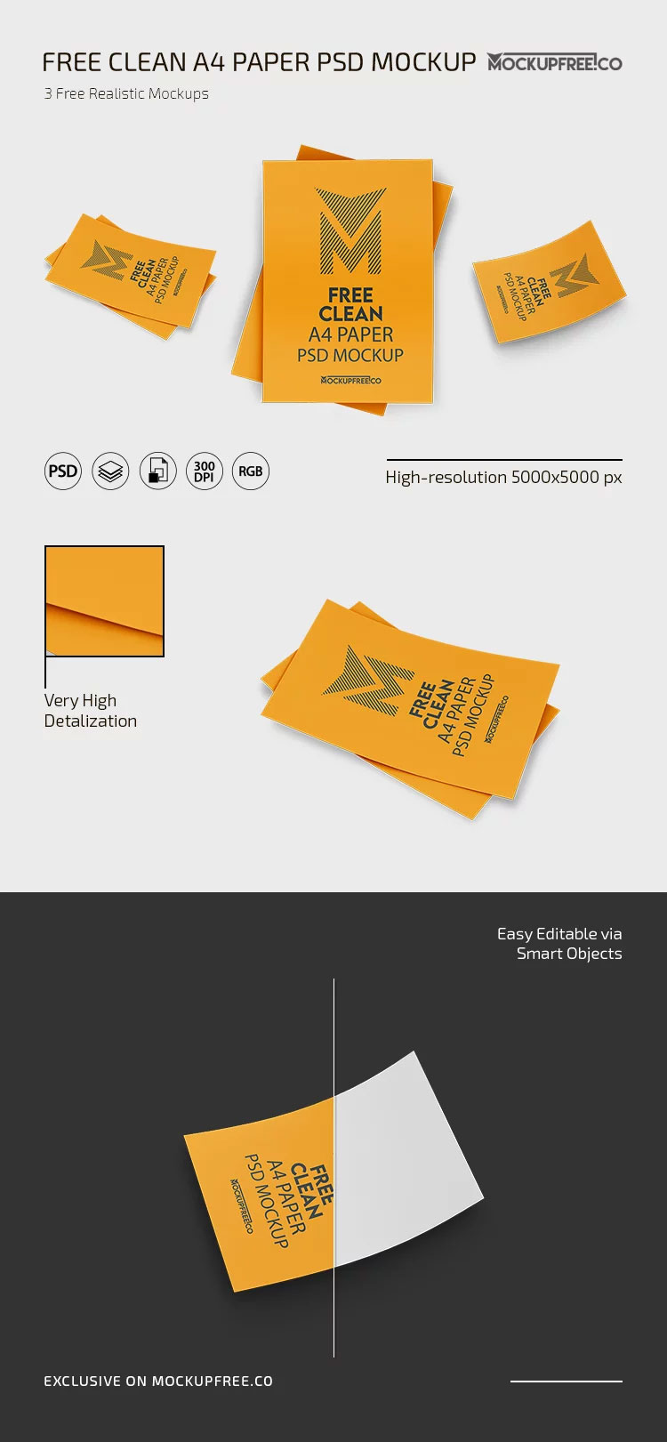 Clean A4 Paper Mockup Free Download | Resource Boy