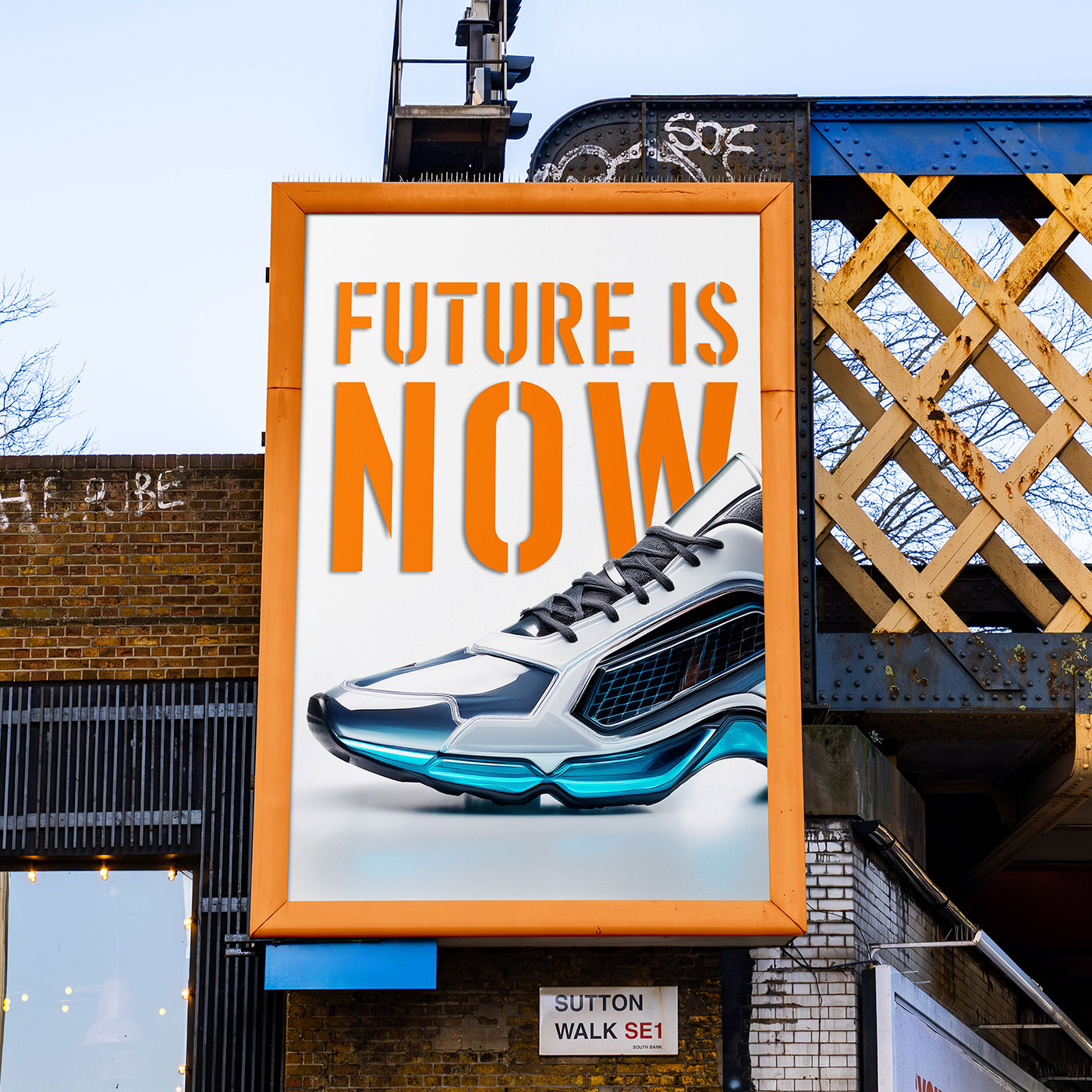 Hanging Vertical Billboard Mockup Free Download | Resource Boy