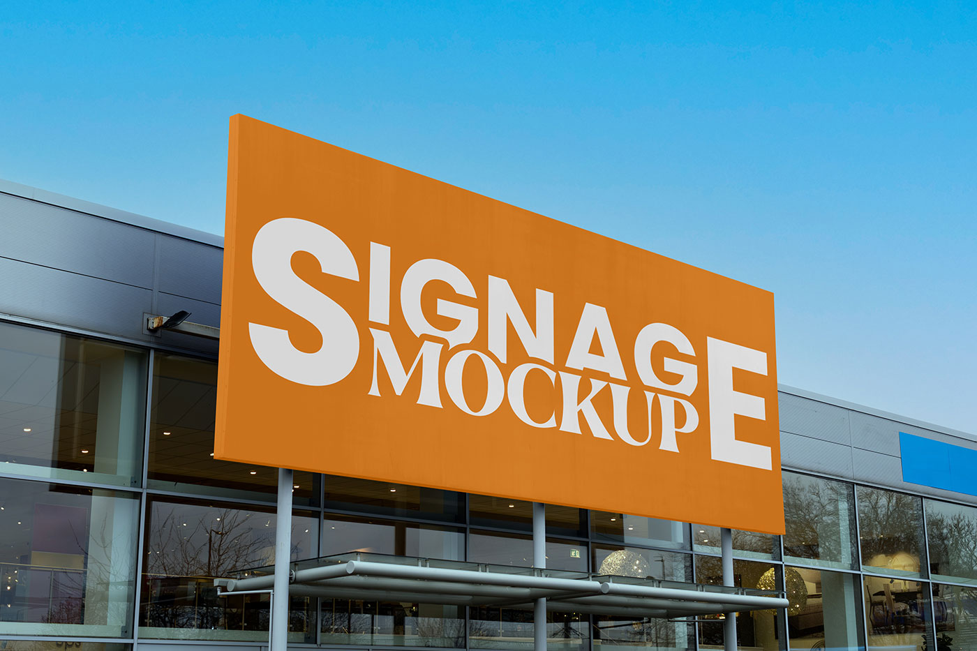 Huge Signage on Store Mockup Free Download | Resource Boy