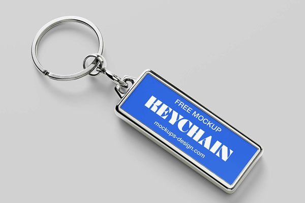 Metallic Rectangle Keychain Mockup Free Download | Resource Boy