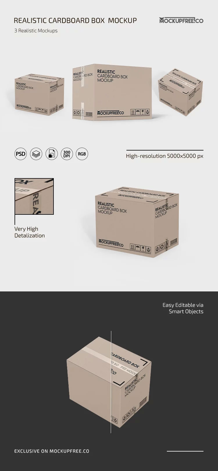 Realistic Cardboard Box Mockup Free Download | Resource Boy