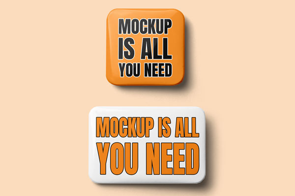 Square and Rectangle Badge Mockup Free Download | Resource Boy