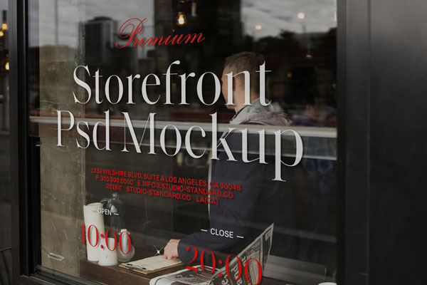 Storefront Cafe Mockup Free Download | Resource Boy