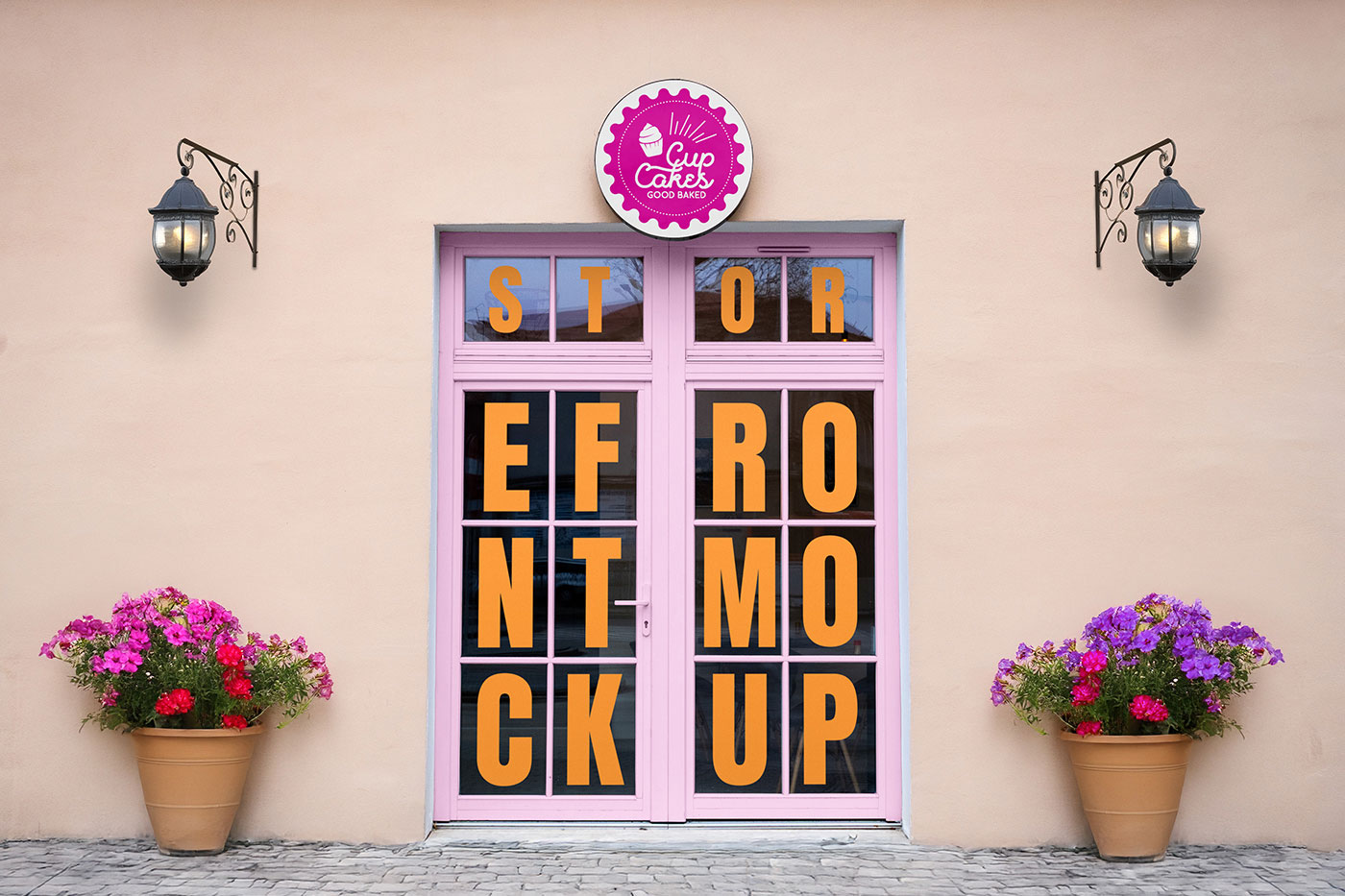 Storefront with Sign Mockup Free Download | Resource Boy