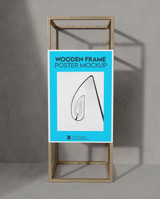 Wooden Frame Poster Mockup Free Download | Resource Boy