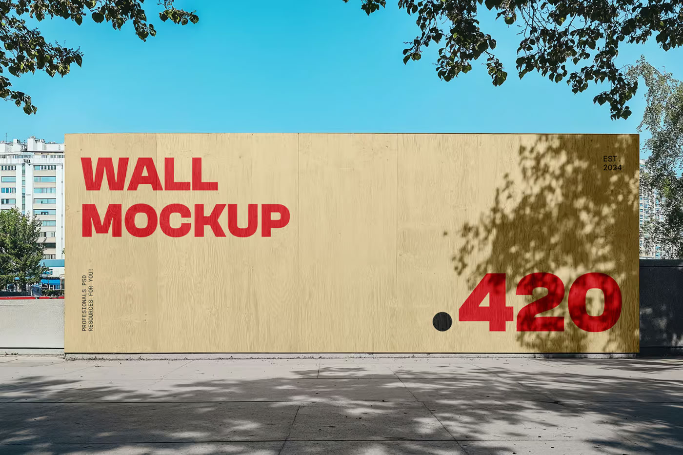 Wooden Wall Mockup Free Download | Resource Boy