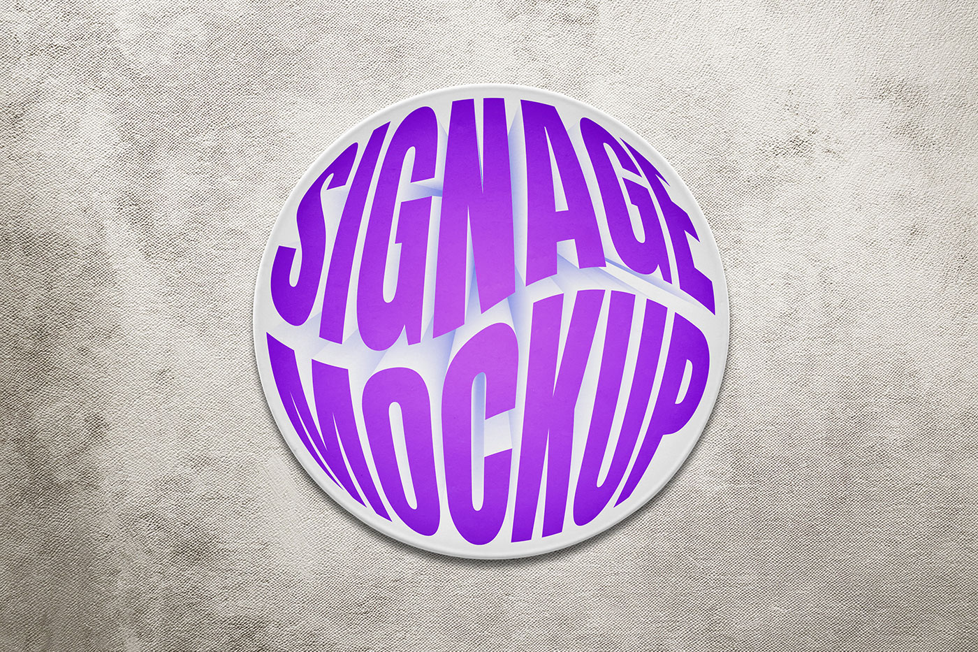 Circle Sign on Wall Mockup Free Download | Resource Boy