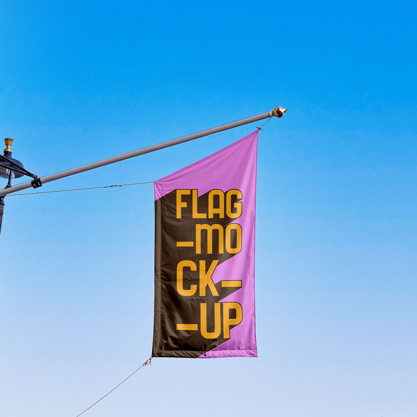 Flag on Pole Mockup Free Download | Resource Boy