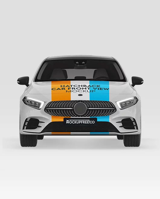 Hatchback Car Front View Mockup Free Download | Resource Boy