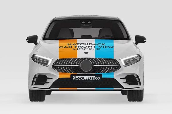 Hatchback Car Front View Mockup Free Download | Resource Boy