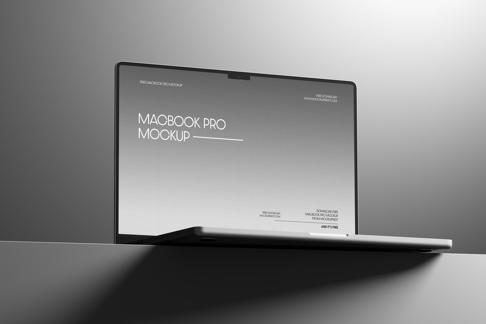 MacBook Pro Mockup with Dark Contrast Lighting Free Download | Resource Boy