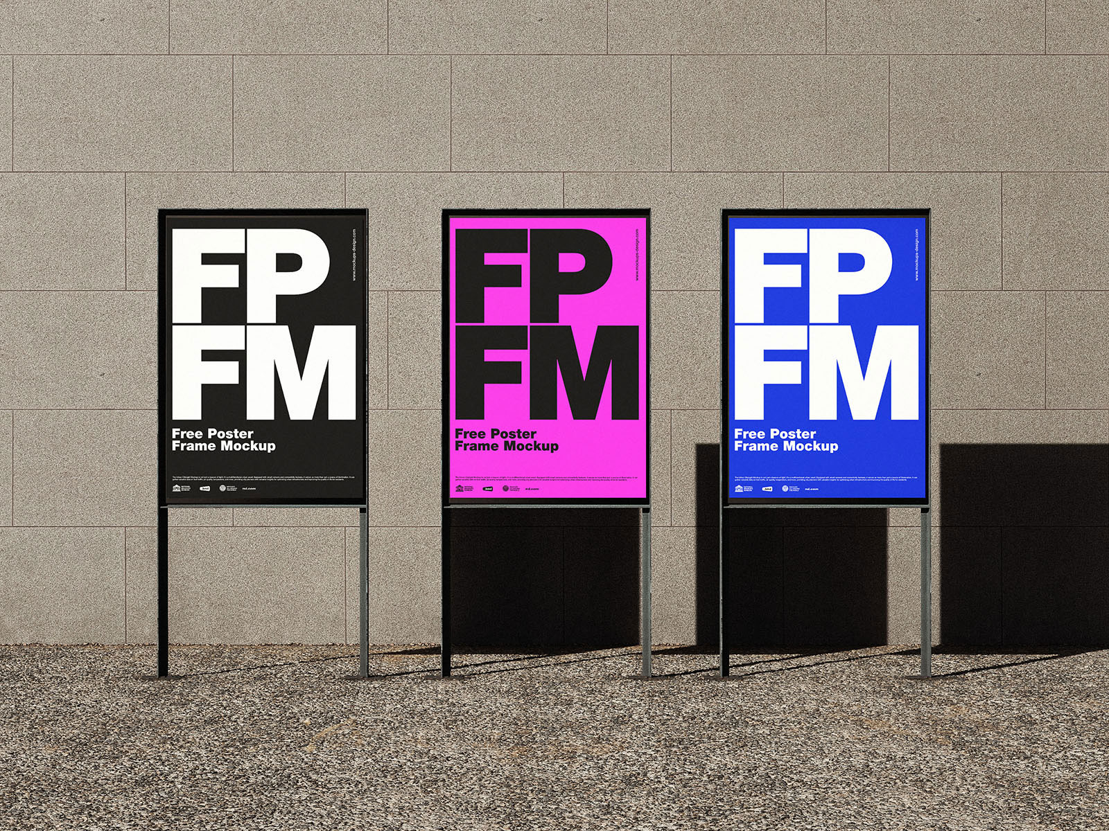 Poster Frames Against the Wall Mockup Free Download | Resource Boy