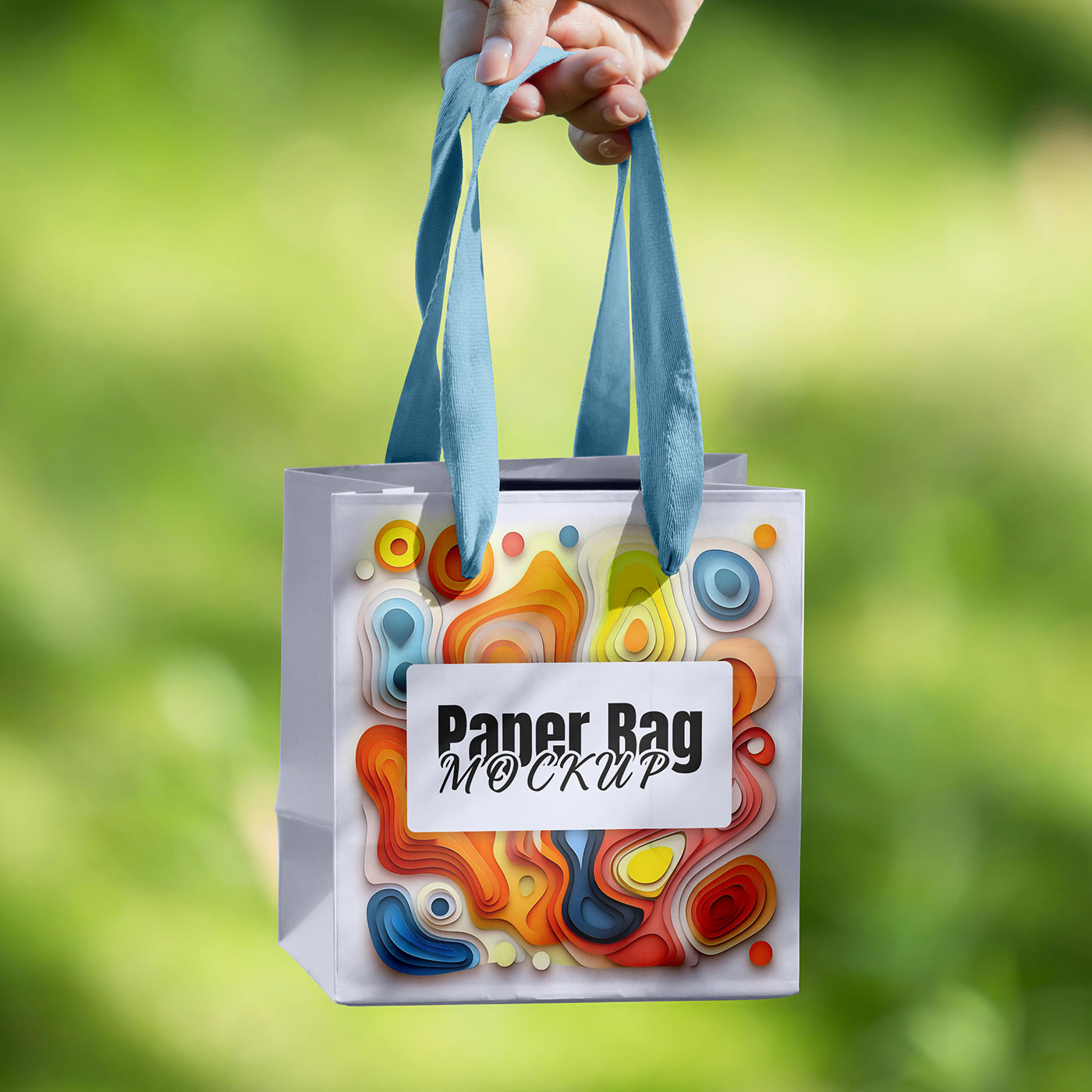 Small Gift Bag in Hand Mockup Free Download | Resource Boy
