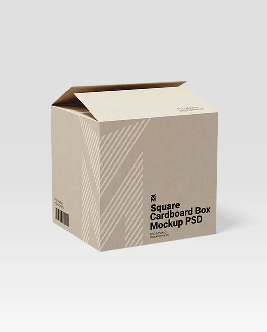 Square Cardboard Box Mockup Design Free Download | Resource Boy