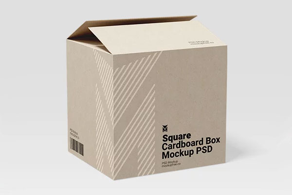Square Cardboard Box Mockup Design Free Download | Resource Boy