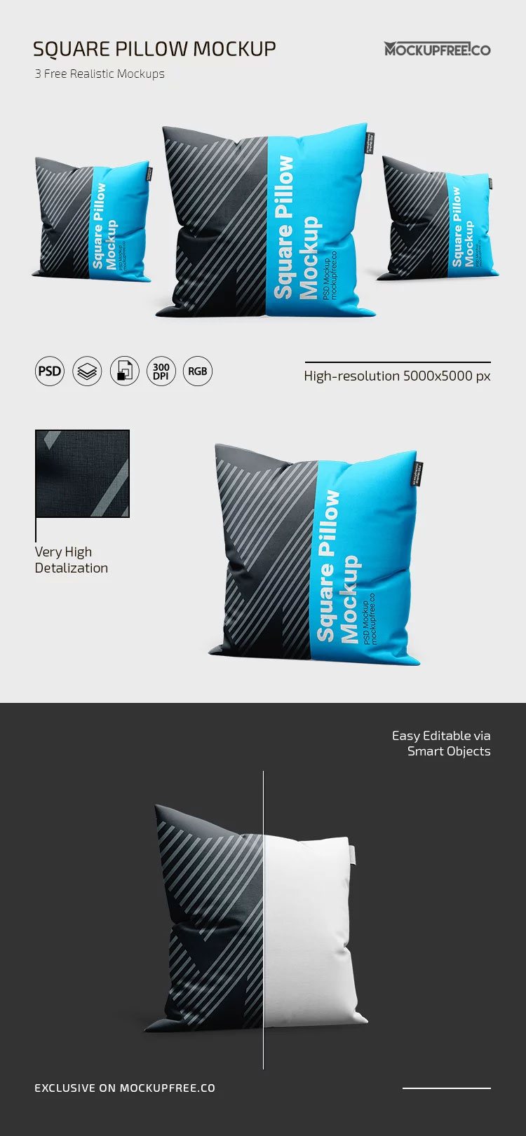 Square Pillow Mockup Free Download | Resource Boy