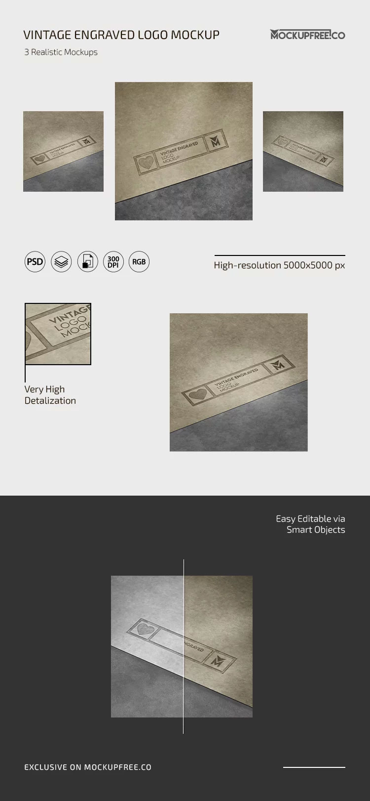 Vintage Engraved Logo Mockup Free Download | Resource Boy