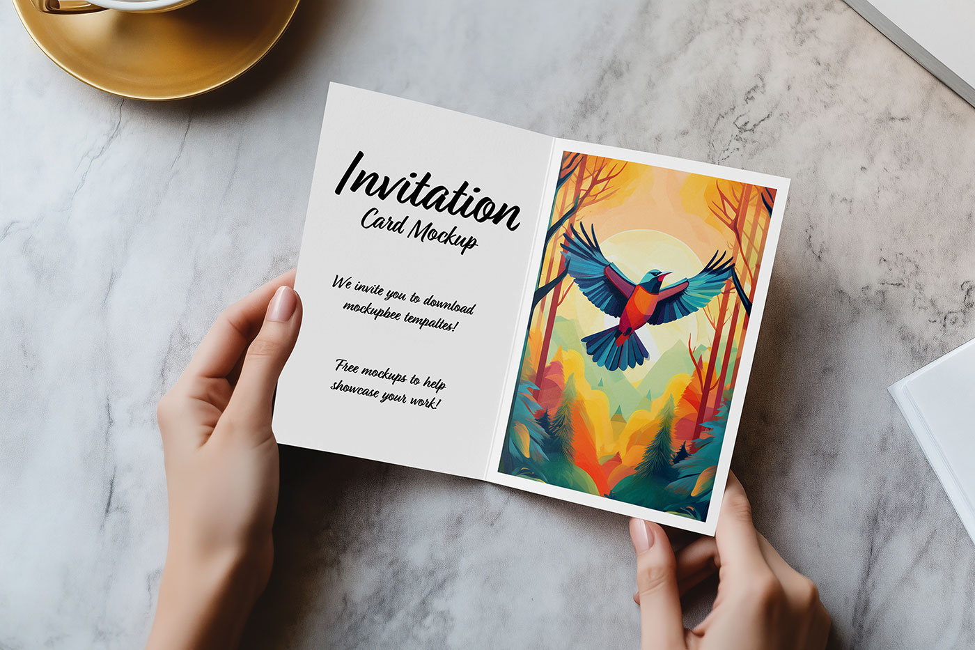 Folded Invitation Card Mockup Free Download | Resource Boy