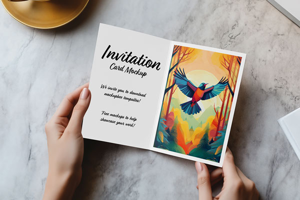 Folded Invitation Card Mockup Free Download | Resource Boy
