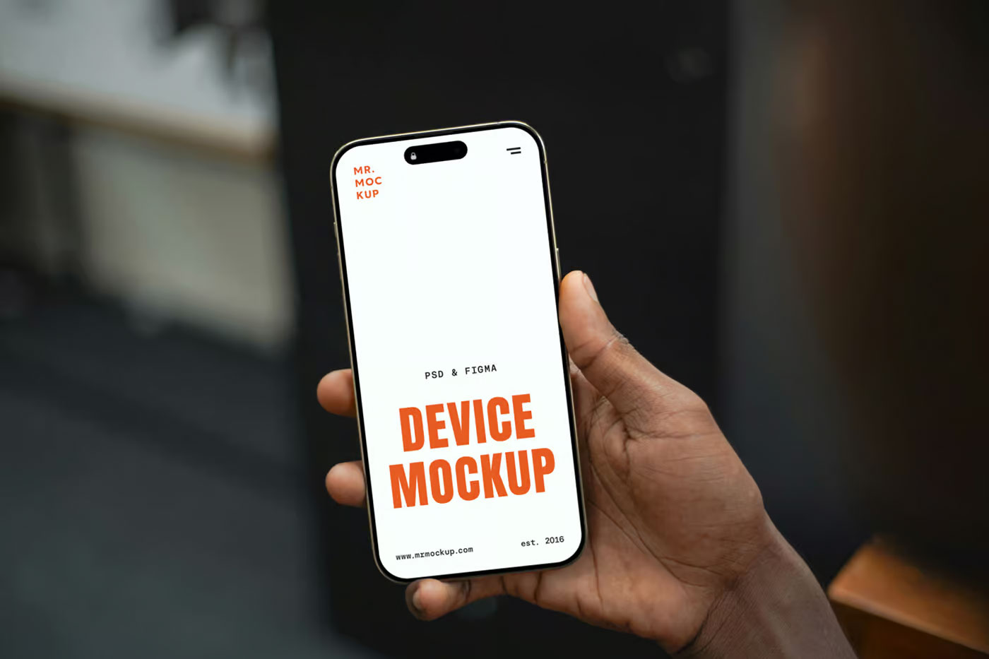 Hand Holding iPhone 16 Pro Mockup Free Download | Resource Boy