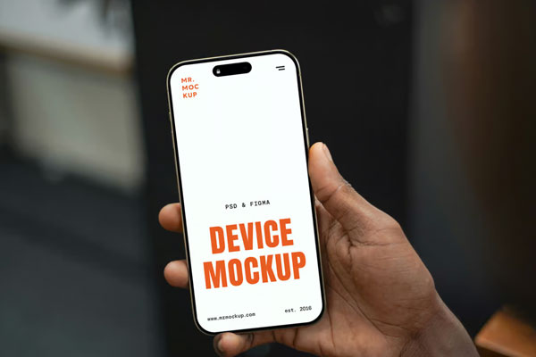 Hand Holding iPhone 16 Pro Mockup Free Download | Resource Boy