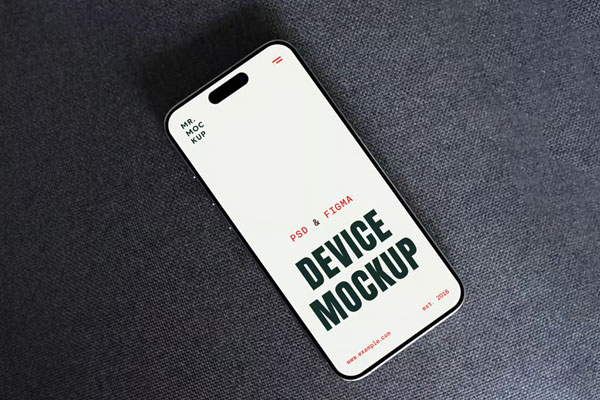 iPhone 16 Pro on Sofa Mockup Free Download | Resource Boy