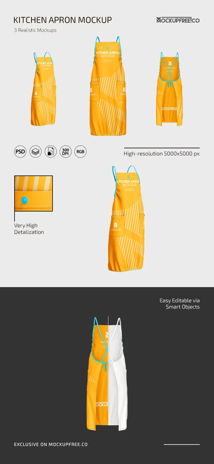 Kitchen Apron Mockup Free Download | Resource Boy
