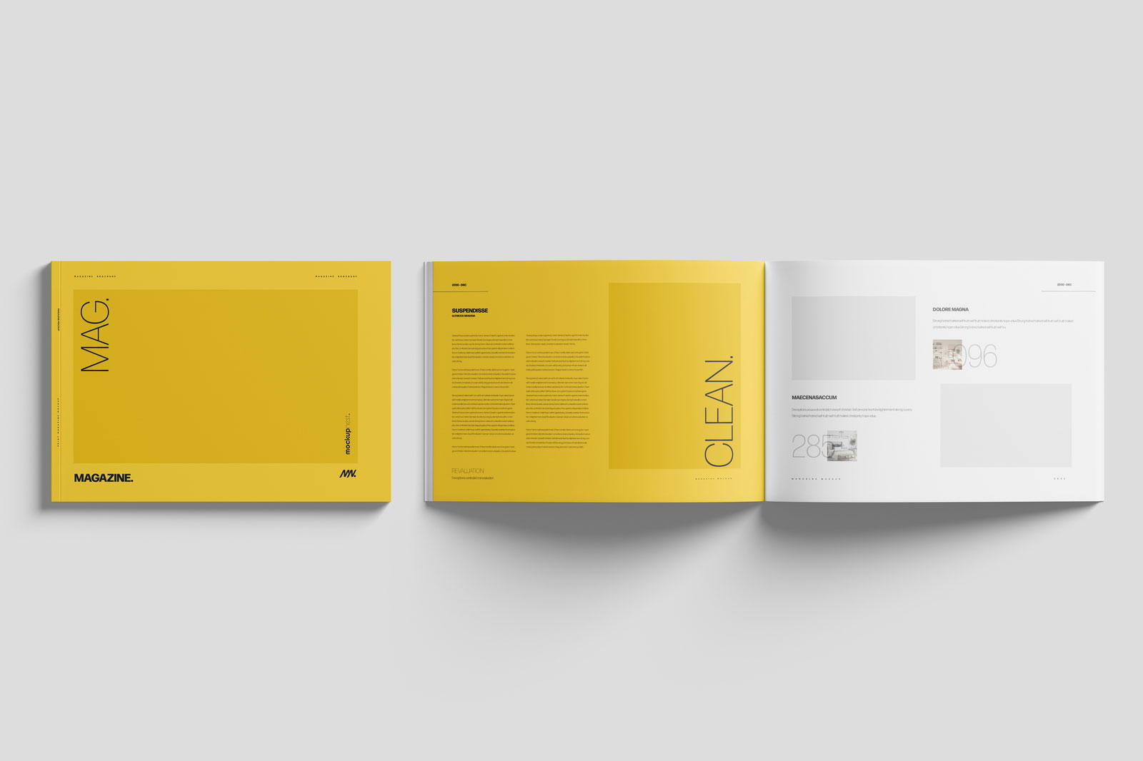 Open A4 Landscape Magazine Mockup with Top View Cover Free Download ...