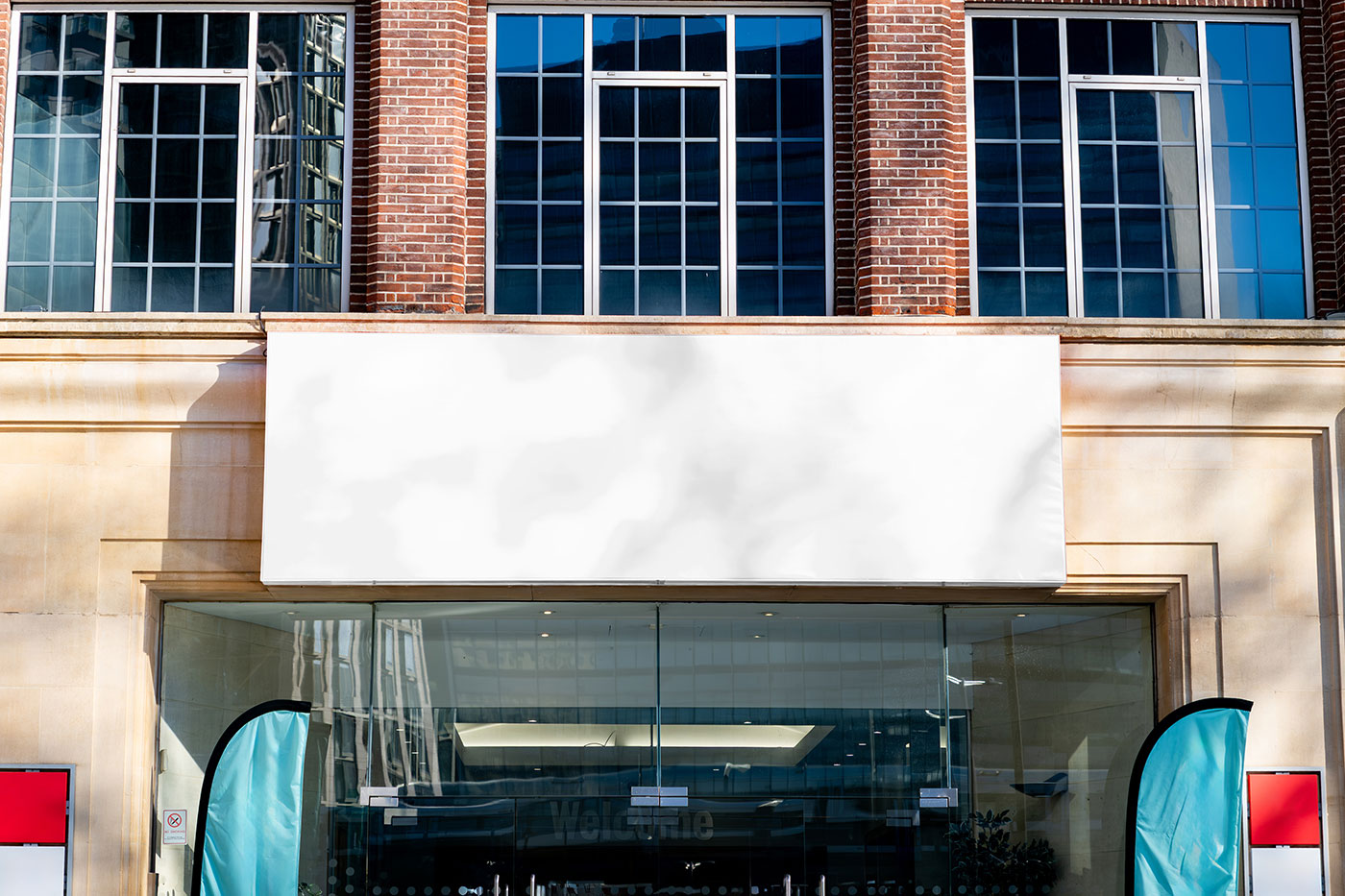 Rectangle Sign on Building Mockup Free Download | Resource Boy