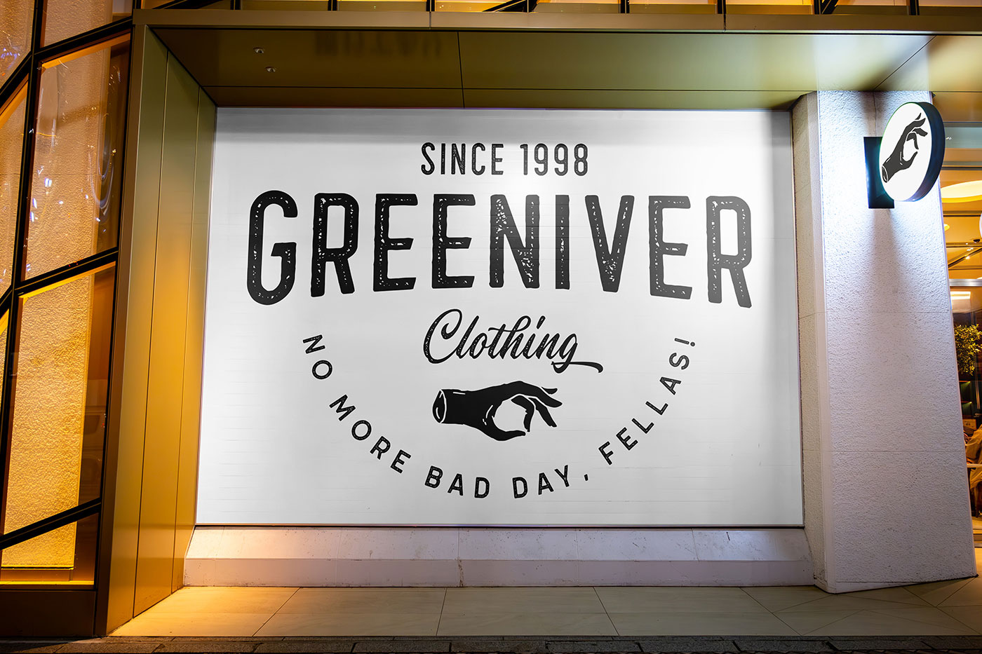 Storefront at Night Mockup Free Download | Resource Boy