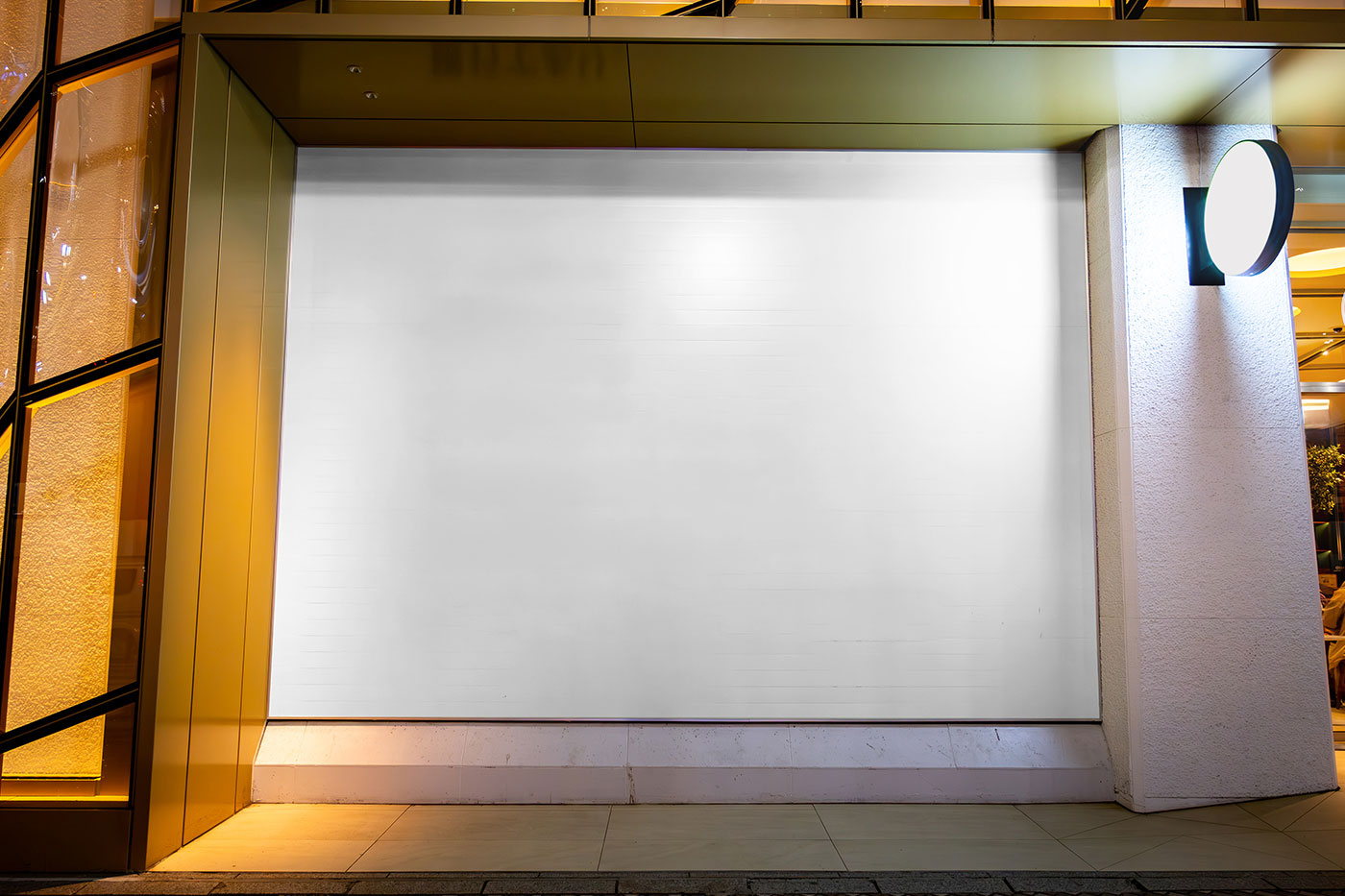 Storefront at Night Mockup Free Download | Resource Boy