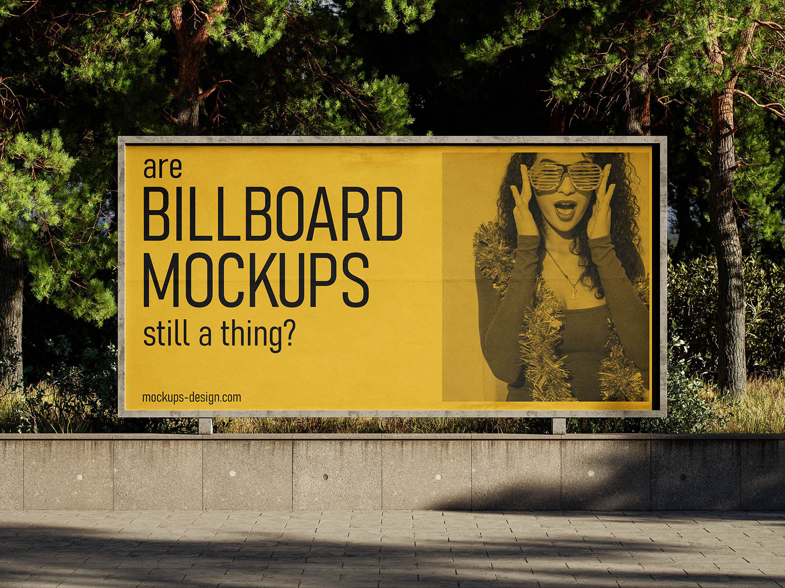 Urban Park Billboard Mockup Free Download | Resource Boy