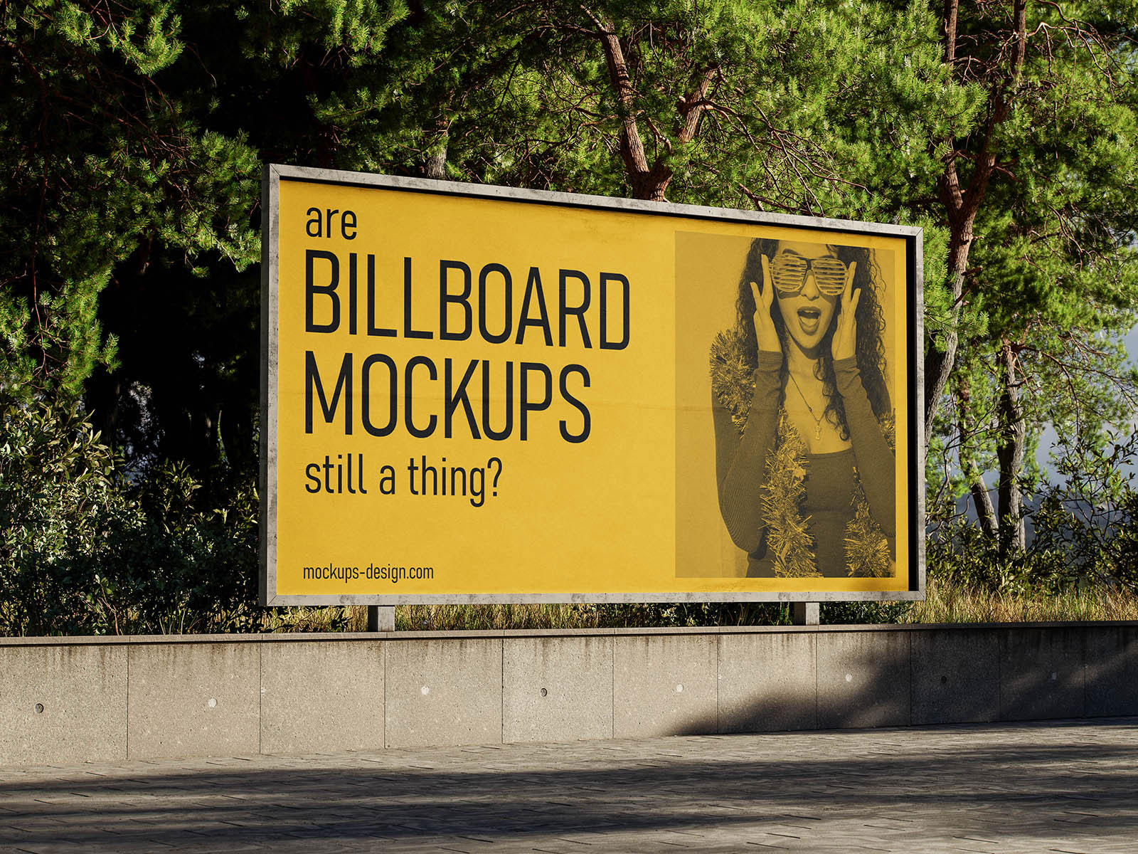 Urban Park Billboard Mockup Free Download | Resource Boy