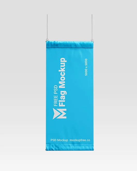 Vertical Blue Flag Mockup Free Download | Resource Boy