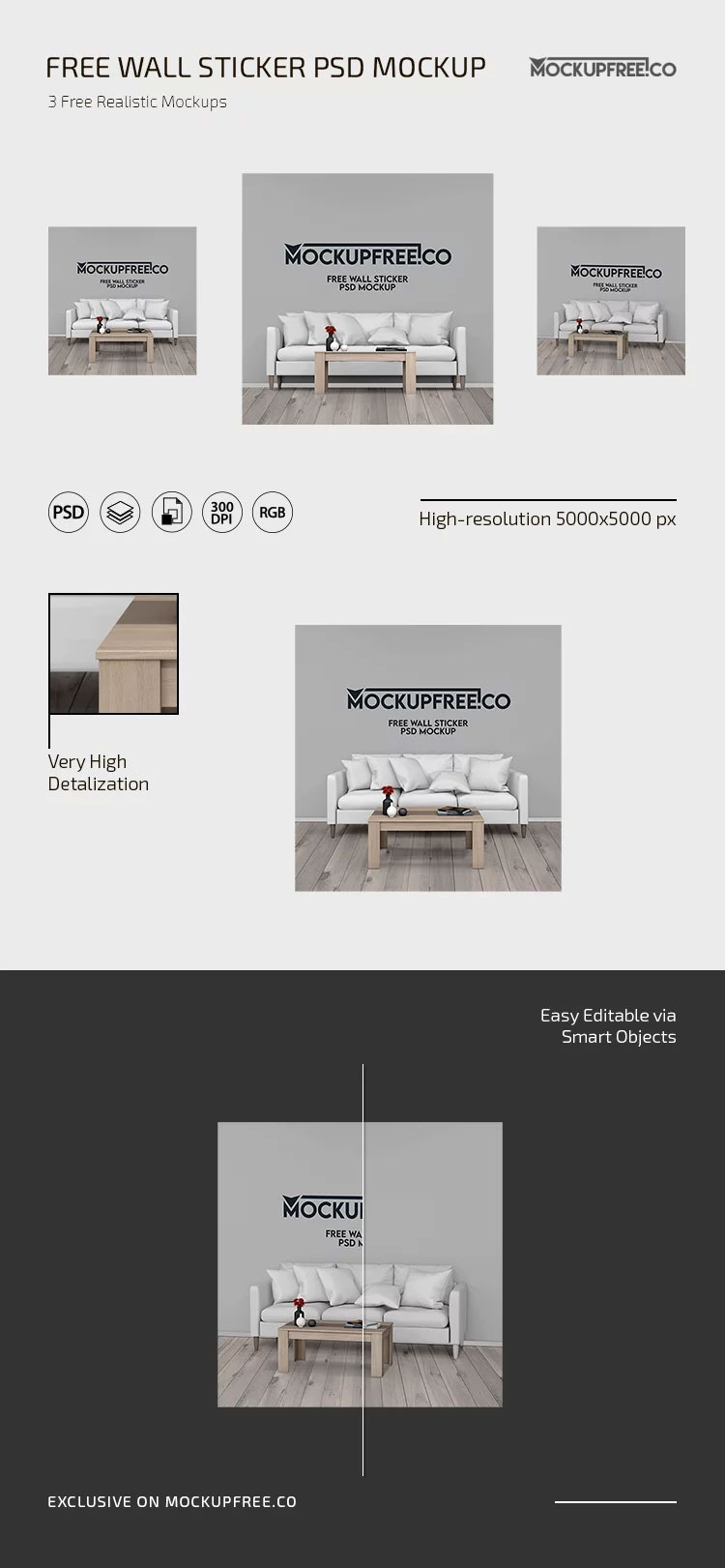 Wall Sticker Mockup Free Download | Resource Boy