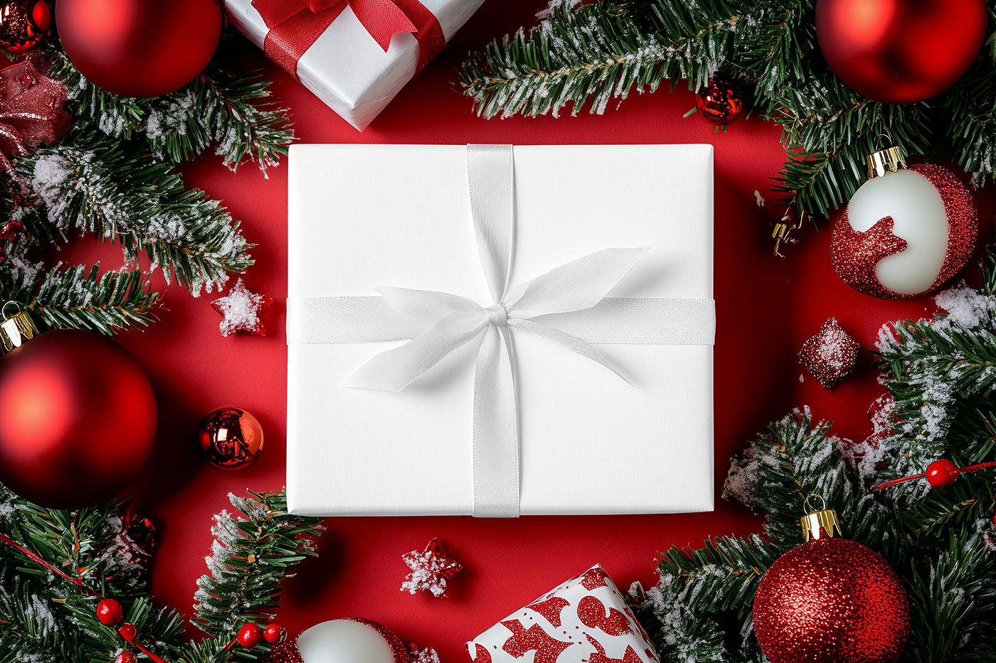 Wrapped Christmas Gift Box Mockup Free Download | Resource Boy