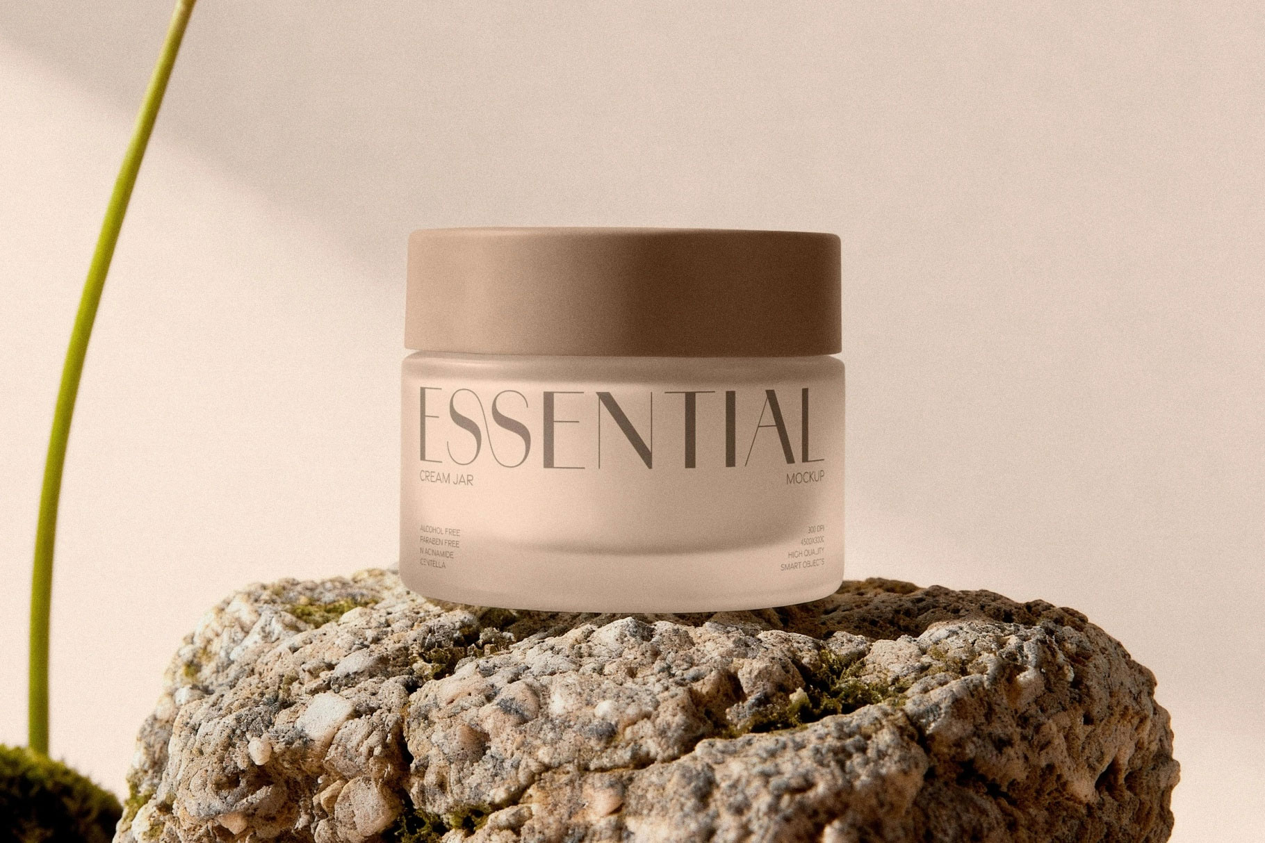 Cream Jar Mockup on Stone Free Download | Resource Boy